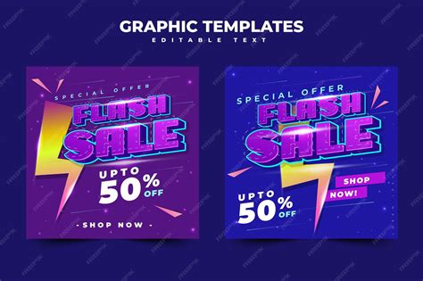 Premium Vector Flash Sale Vector Graphic Template Editable