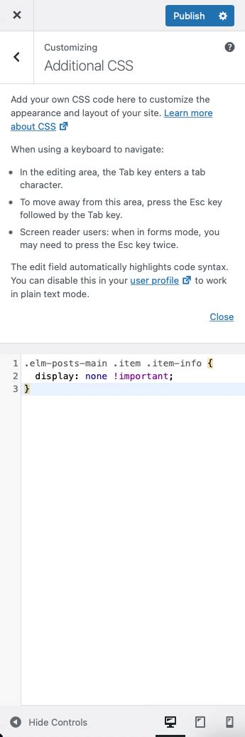Custom Css And Hiding Parts Of Website Via Css • Aitthemes