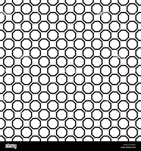 Seamless Black And White Octagon Pattern Design Stock Vector Image And Art Alamy