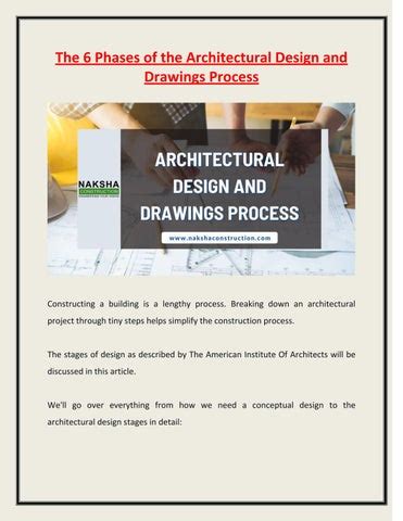 The 6 Phases Of The Architectural Design And Drawings Process By Naksha