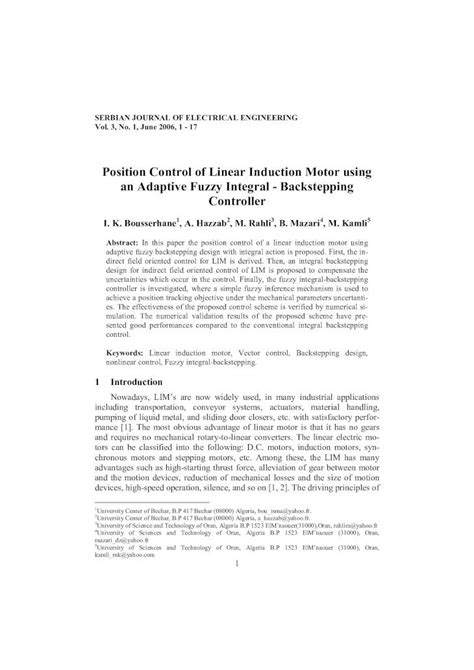 pdf position control of linear induction motor using an