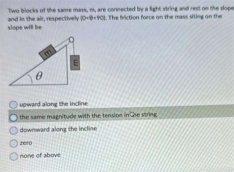 Solved Two Blocks Of The Same Mass M Are Connected By A Chegg