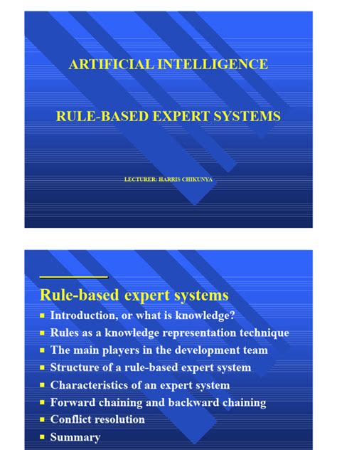 lecture 5 expert systems pdf knowledge representation and reasoning