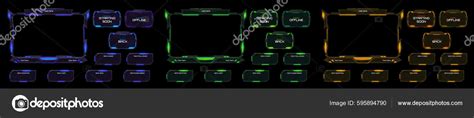 Neon Stream Overlay Mmo Game Menu Space Frame Streaming Screen Stock Vector Image By ©klyaksun