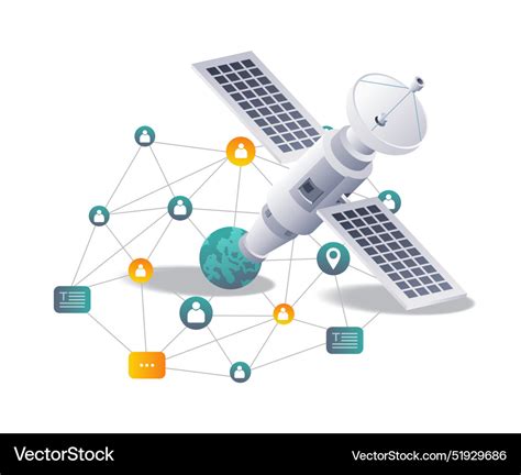Satellite Network Communication Technology Vector Image