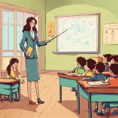 World Teacher Day A Teacher Stand In Class Premium Ai Generated Image