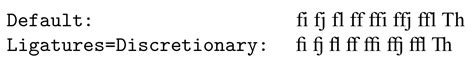 Ligatures For Fi Fl Ffl Do Not Work For Times New Roman Xelatex