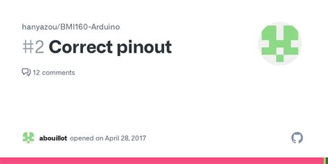 Correct Pinout · Issue 2 · Hanyazou Bmi160 Arduino · Github