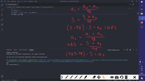 Codebymath With Python Recurrence Relation Youtube
