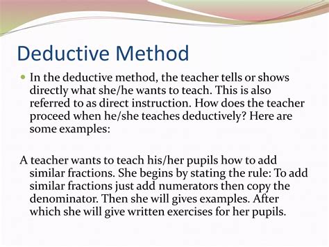 Deductive Method By Jamie Vasquez Pptx Education