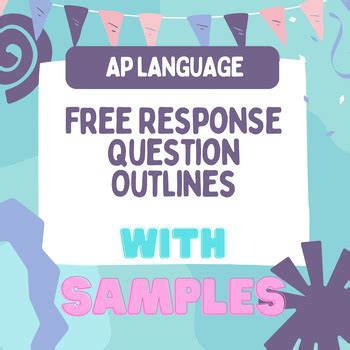 AP Language Free Response Question Outline Pack By Sincerely Cwik