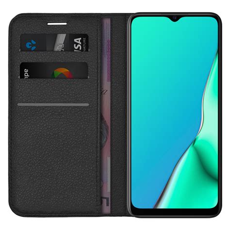 Leather Wallet Case For Oppo A A Black