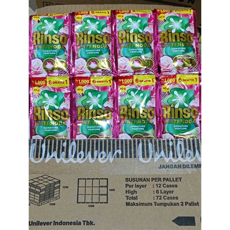 Jual Rinso Cair 1000an Isi 48 Sachet Bonus 8 Sachet 40ml Shopee Indonesia