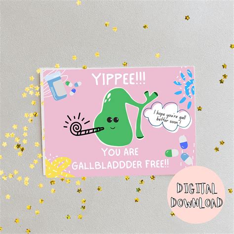 Gallbladder Removal Card Get Well Card Cholecystectomy Etsy
