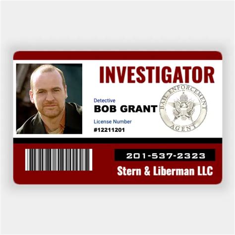 Private Investigator Id Horizontal Great Selection Of Investigator