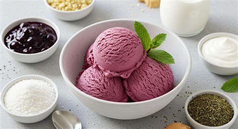 Glace Cassis Menthe Fraîche Lacidité Parfumée De Lété Facile