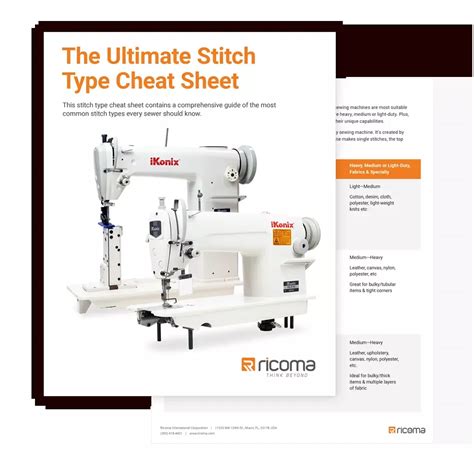 Sewing Machine Cheat Sheet Sewing Machine Specialty Lighting