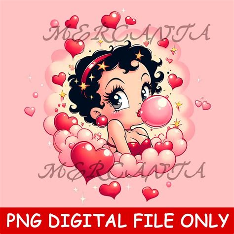 Betty Boop With Bubble Gum Png File For Sublimation Betty Boop With