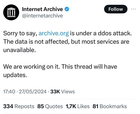 Lucie Cardiet On Linkedin Internetarchive Ddos Cybersecurity Technews Seo Osint