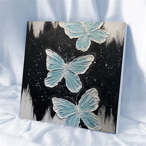 梦幻蝴蝶高级ins立体肌理感diy数字油画手工涂色材料包手绘装饰画 虎窝淘