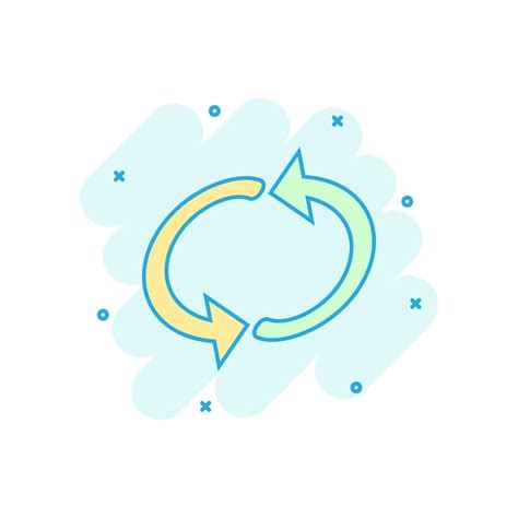 Premium Vector Arrow Rotation Icon In Comic Style Sync Action Vector Cartoon Illustration On