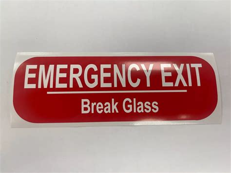 Emergency Exit Break Glass Sticker