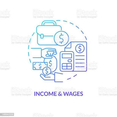 Income And Wages Blue Gradient Concept Icon Stock Illustration