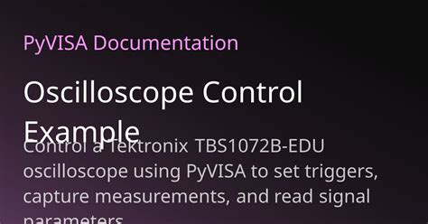 Oscilloscope Control Example