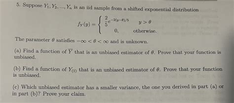 suppose y1 y2 dots yn ﻿is an iid sample from a