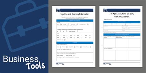 Job Application Form For Early Years Educators Twinkl