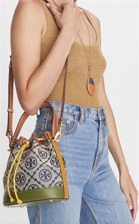 Tory Burch T Monogram Colorblock Bucket Bag Vinee Bag