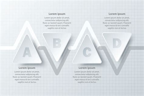 4 주제 웹사이트 프레 젠 테이 션 커버 포스터 벡터 디자인 Infographic 그림 개념에 대 한 타임 라인에 간단한 백서 3d 삼각형 0명에 대한 스톡 벡터 아트 및