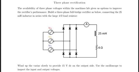 Solved Three Phase Rectification The Availability Of Three