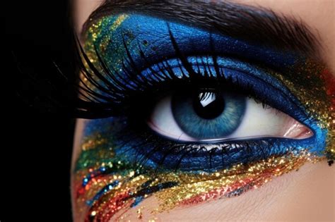 Premium Ai Image High Fashion Eye Makeup Beautiful Holiday Makeup
