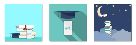 Graduate Class Caps Vector Illustration Banner Design College