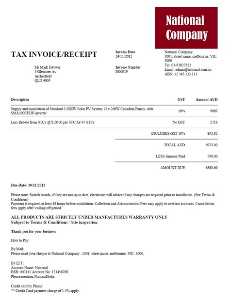 Late Payment Invoice Template
