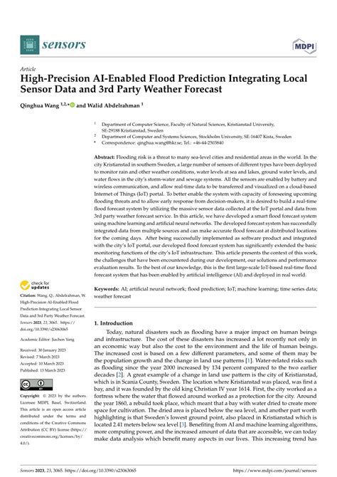 Pdf High Precision Ai Enabled Flood Prediction Integrating Local