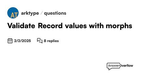 Validate Record Values With Morphs Arktype