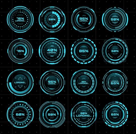 premium vector hud user interface futuristic circle loading bars