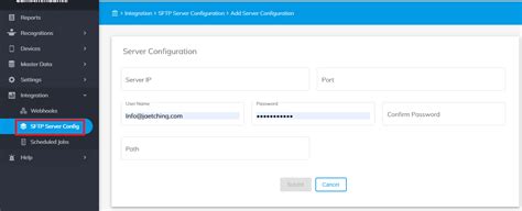 SFTP Server Configuration Support Camattendance