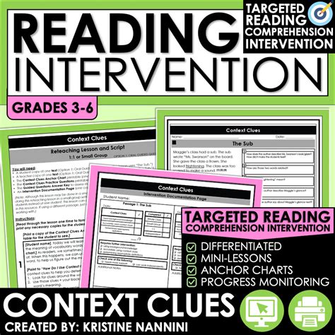 Context Clues And Vocabulary Reading Comprehension Intervention Toolkit In The Classroom With