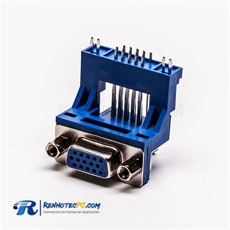 D Sub Pin Hd Female Right Angled Elevated Staking Type For Pcb Mount