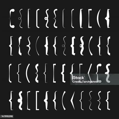 텍스트 대괄호 컬렉션 흰색 인용 상자 곱슬 사각형 및 모서리 괄호 빈티지 타이포그래피 기호 서예 인용 프레임 낙서 레터링 요소 벡터 일러스트레이션 개체 그룹에 대한 스톡