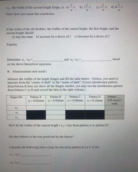 Solved Diffraction And Interference Experiment In This Lab Chegg Com