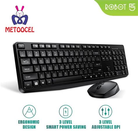 Robot Km3100 Portable Mini Wireless Set Combo Keyboard And Mouse Km 3100 Lazada Indonesia