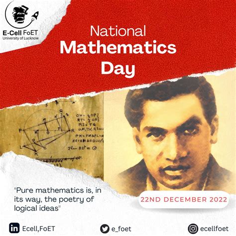 E Cell Foet University Of Lucknow On Linkedin Nationalmathematicsday