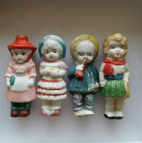 Collection Of 4 Antique Miniature Porcelain Dolls Etsy Vintage