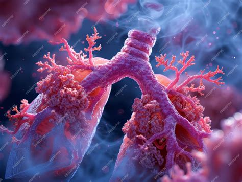 Premium Photo Illustration Of Human Lungs Affected By Chronic