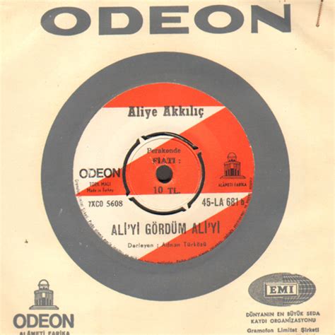 Alİye AkkiliÇ Aliyi Gördüm Aliyi 45 Lİk Dİpsahaf Plak
