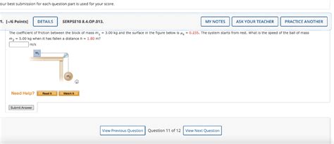 Solved The Coefficient Of Friction Between The Block Of Mass